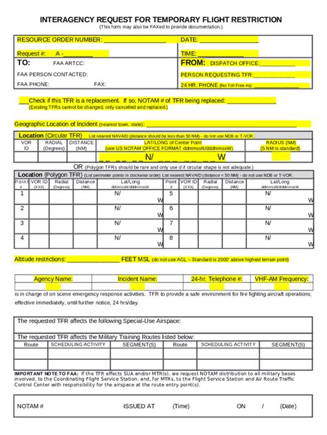 Tfr Fill Online Printable BlankPDFfiller Gacc Nifc Doc Template