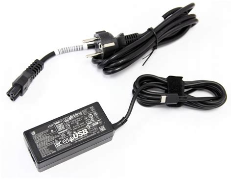 Oryginalny zasilacz ładowarka HP USB C 45W certyfikowany 5V 12V 15V
