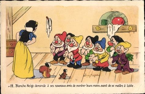 Ansichtskarte Postkarte Walt Disney Blanche Neige Et Les Sept Nains
