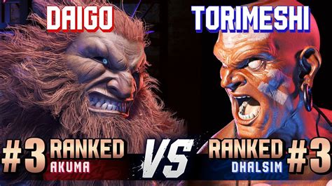 SF6 DAIGO 3 Ranked Akuma Vs TORIMESHI 3 Ranked Dhalsim High Level