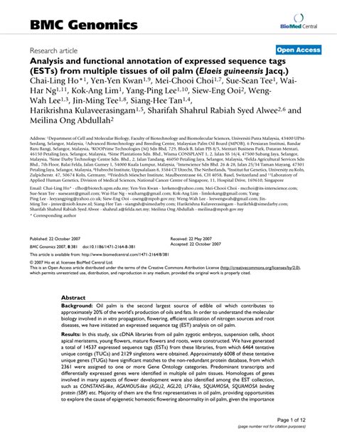 pdf analysis and functional annotation of expressed sequence tags ests from multiple tissues