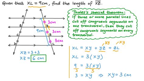 question video finding the lengths of proportional line segments between parallel lines nagwa