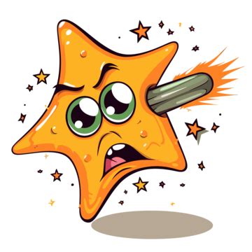 Shooting Star Vector Sticker Clipart Cute Cartoon Star With A Star As