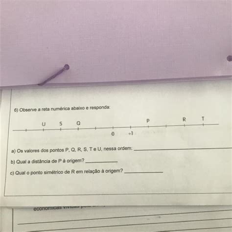 Observe a reta numérica abaixo do responda brainly br