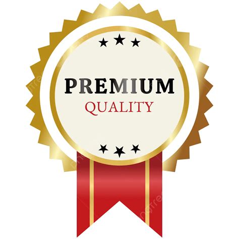 Emblema De Etiqueta Dorada De Producto De Primera Calidad Vector PNG