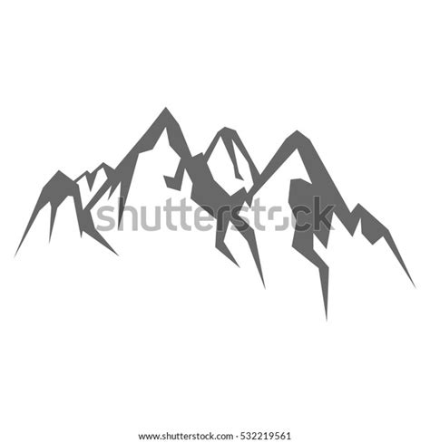 Rock Mountain Silhouette Vector Illustration Isolated Stock Vector
