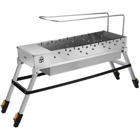 BARBECUE Barbecue Charbon Charcal Grill brossé en acier inoxydable