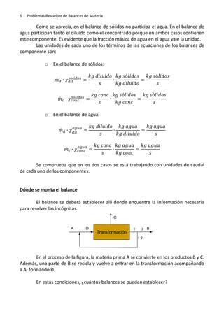 Problemas De Balances De Materia PDF