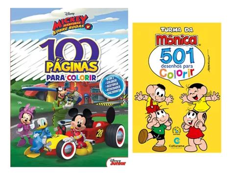Kit 2 Livros Turma Da Mônica 501 Desenhos Para Colorir 100 Páginas