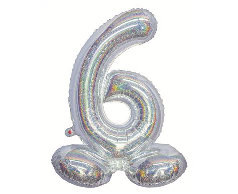 Balon Foliowy Cyfra Stoj Ca Holograficzna Srebrna B C Cm