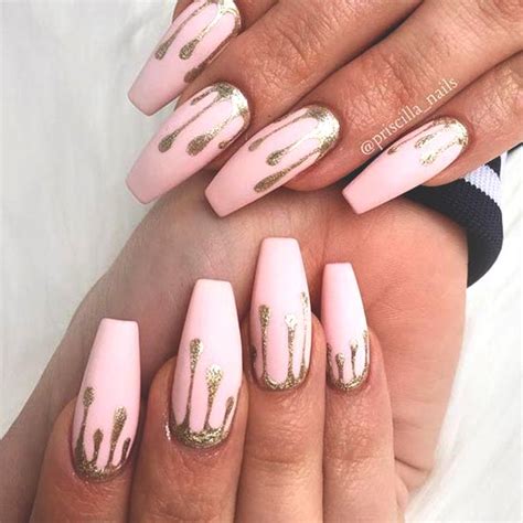 Gorgeous Nail Designs To Celebrate The Season Simple Pink Coffin Nails