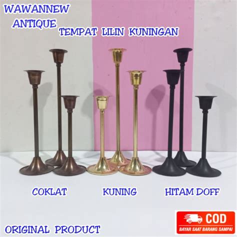 Jual TERMURAH Tempat Lilin Minimalis Kuningan Antik Candle Holder