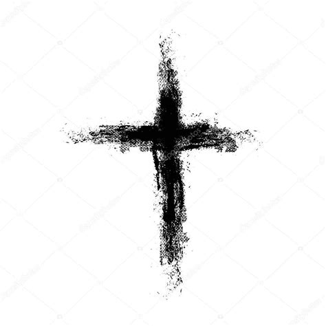 Icono De Cruz Grunge Negro Dibujado A Mano Signo De Cruz Cristiana