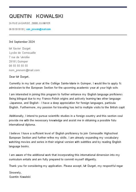 Lettre De Motivation En Anglais Exemples Et Conseils
