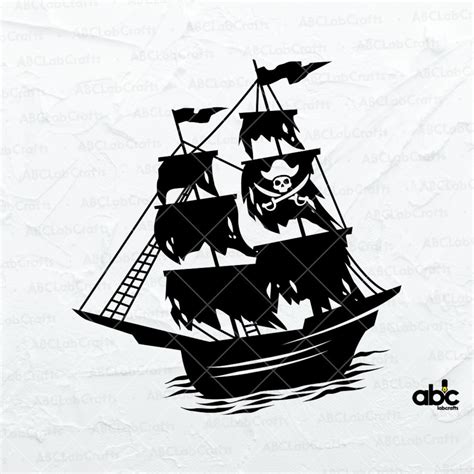 Pirate Ship Svg File Black Ship Svg Pirate Shirt Svg Pirates Png Black