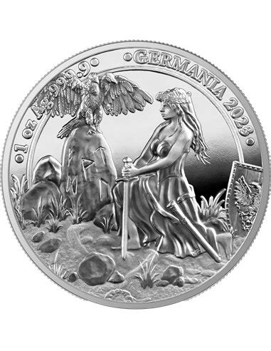 LADY GERMANIA 1 Oz Silver Proof Coin 5 Mark Germania 2023