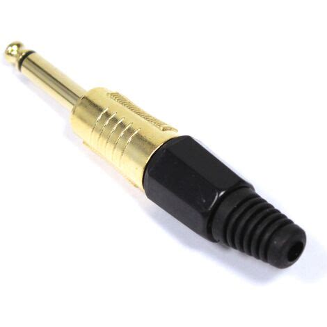 Bematik Conector De Audio Jack Mm Macho Mono Metal Hq Dorado