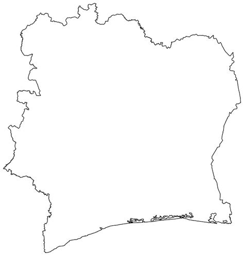 Coloriage Carte de la Côte d Ivoire télécharger et imprimer gratuit