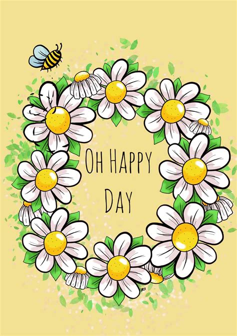 Gratulasjonskort Oh Happy Day Lykketegning Illustrat R