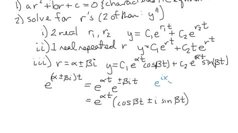 solving 2nd order homogeneous constant coefficient odes youtube