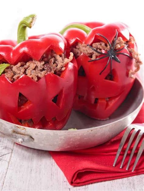 Halloween Jack O Lanterns Stuffed Peppers Recipe