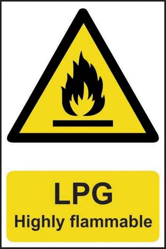 Lpg Highly Flammable Sign Self Adhesive Semi Rigid Pvc Mm X