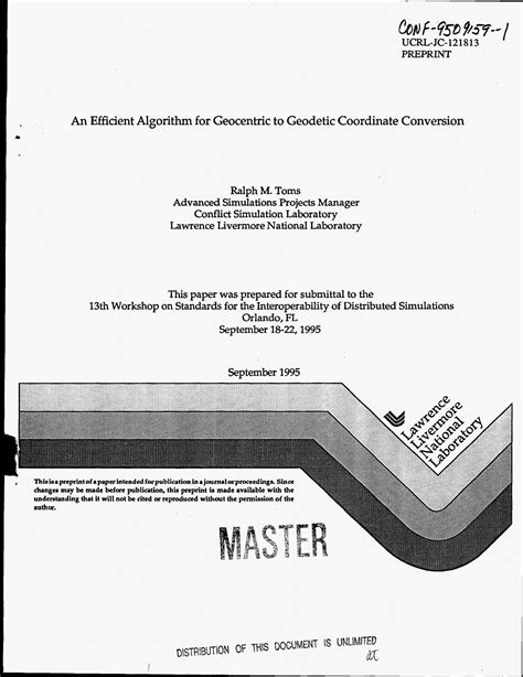 an efficient algorithm for geocentric to geodetic coordinate conversion unt digital library