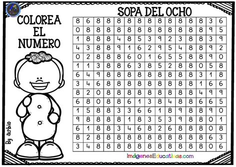 SOPA DE NÚMEROS PARA COLOREAR Imagenes Educativas Sopa de numeros