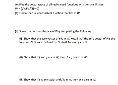 solved let f be the vector space of all real valued