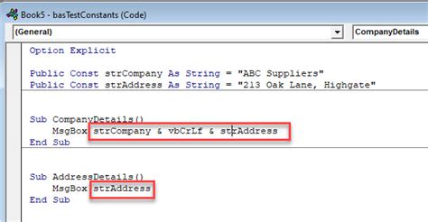 vba constant automate excel