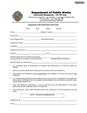 Fillable Online Clarkcountynv Request For Expedited Review Doc Fax