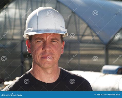 Man In Hard Hat Stock Photo Image Of Labor Hard Sunny