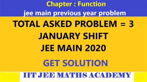 function jee main 2020 january shift complete problem youtube