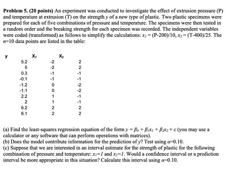 solved problem 5 20 points an experiment was conducted to