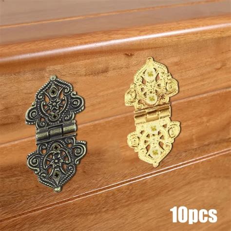 CHARNIÈRES ANCIENNES EN bronze pour boîte vintage en bois coffre