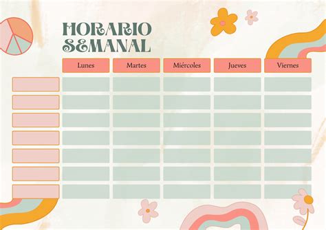 Horarios De Clases Plantillas Gratis Editables 2024