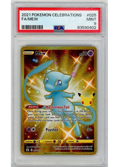 Mew PSA 9 Gradede pokemon kort på Pokemons dk