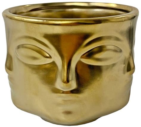 OSŁONKA FLAKON WAZON TWARZ GŁOWA DONICA doniczka OSŁONKA 7808 26 gold