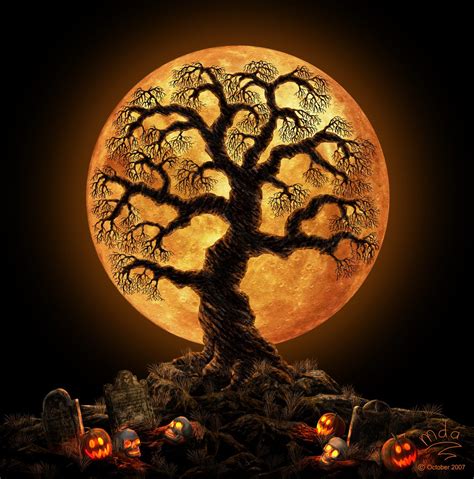 Spooky Halloween Night A Haunting Moonlit Scene