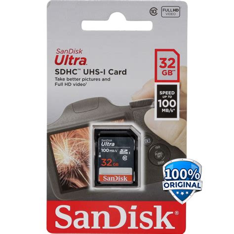 SanDisk Ultra SDHC XC UHS I Class 10 SD Card 100mb S 32GB SDSDUNR