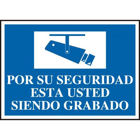 Cartel Por Su Seguridad Está Usted Siendo Grabado Material PVC 0 7mm