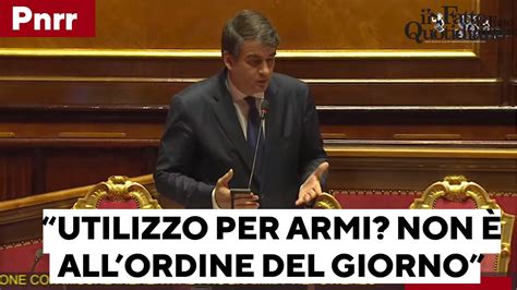 Pnrr Fitto Lutilizzo Dei Fondi Per La Armi Non Allordine Del
