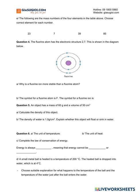 Cambridge Science Test Grade Online Exercise For Live Worksheets
