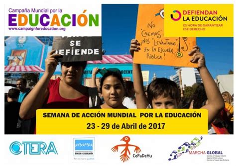 Inicio De La Semana De Accion Mundial Por La Educacion Defiendan La