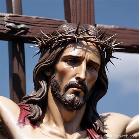 Jesus On Cross With Crown Of Thorns Stable Diffusion Online