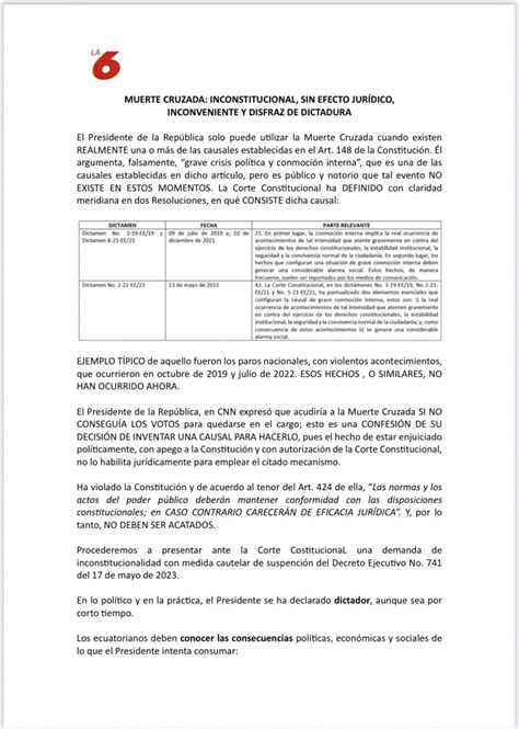 Muerte cruzada qué es y por qué la activó Guillermo Lasso Muerte