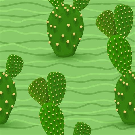 Patrón sin costuras de cactus Vector Premium