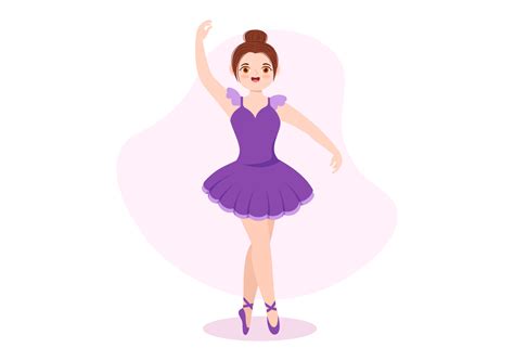 Ballet Template Hand Drawn Cartoon Flat Illustration Female Beautiful