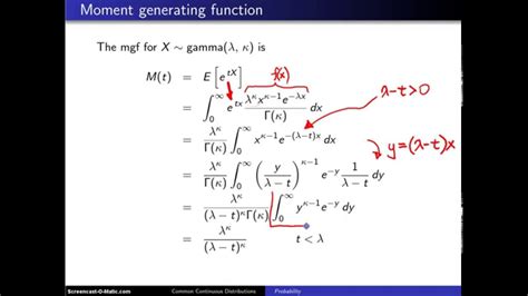 gamma distribution moment generating function youtube