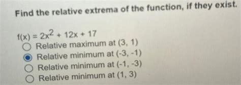 [answered] find the relative extrema of the function if they e calculus kunduz